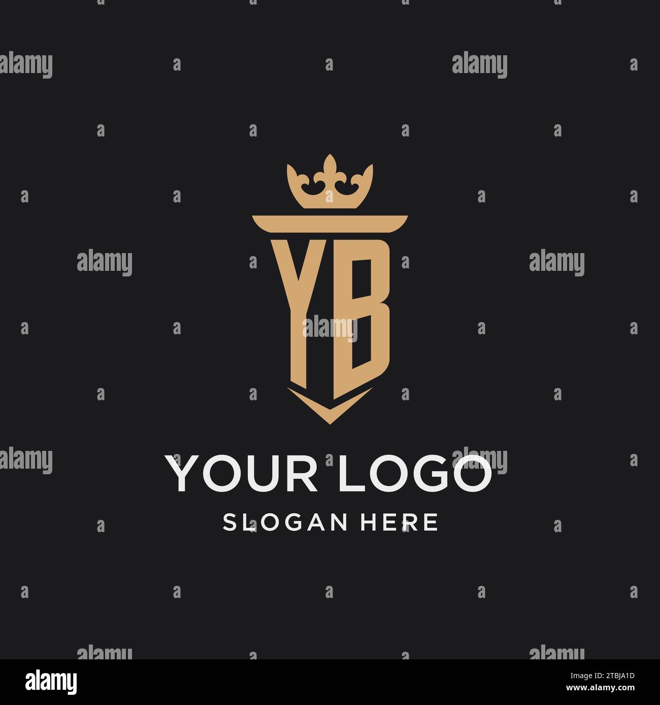 YB monogram with medieval style, luxury and elegant initial logo design ...