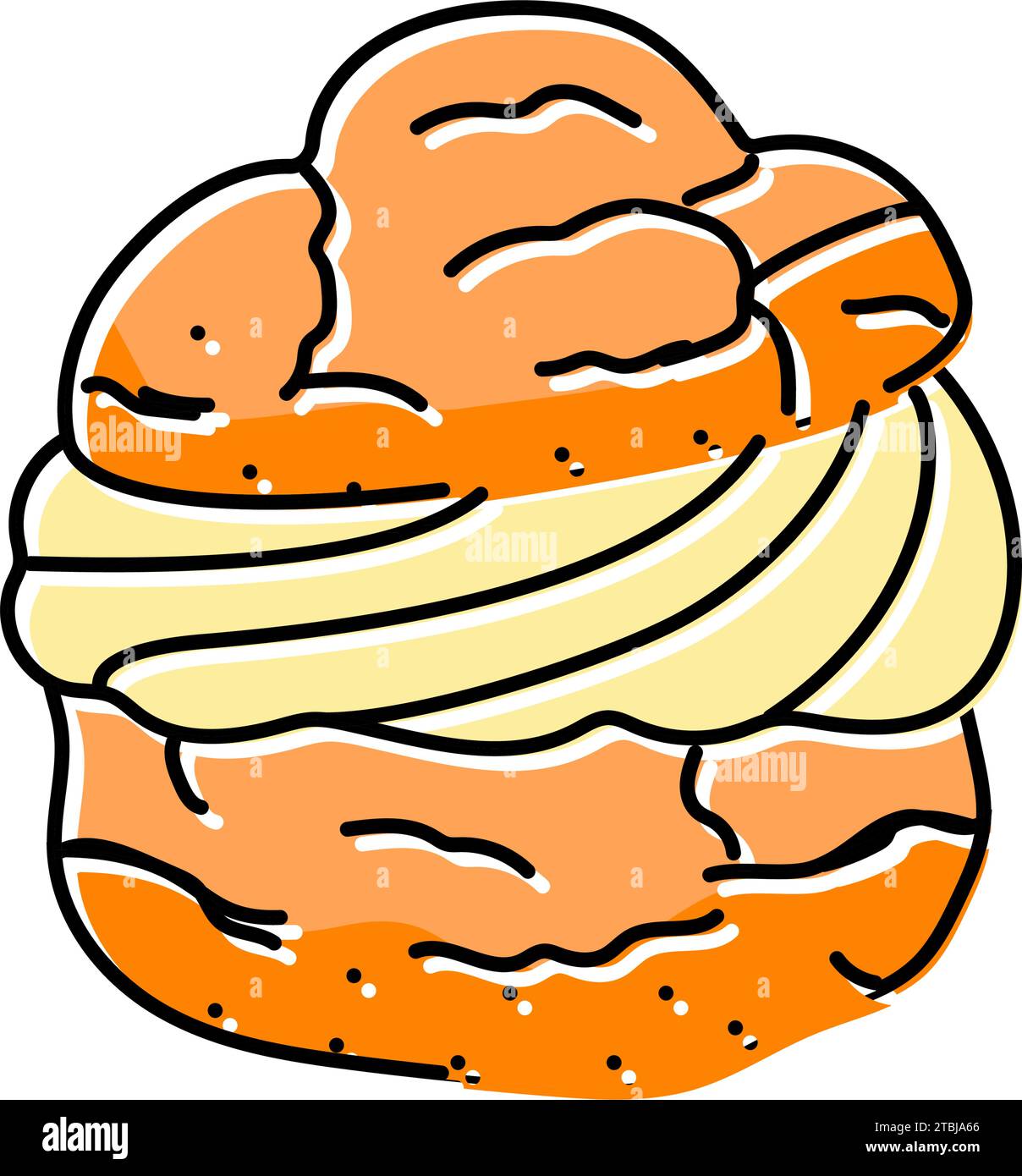 vanilla cream puff food snack color icon vector illustration Stock ...