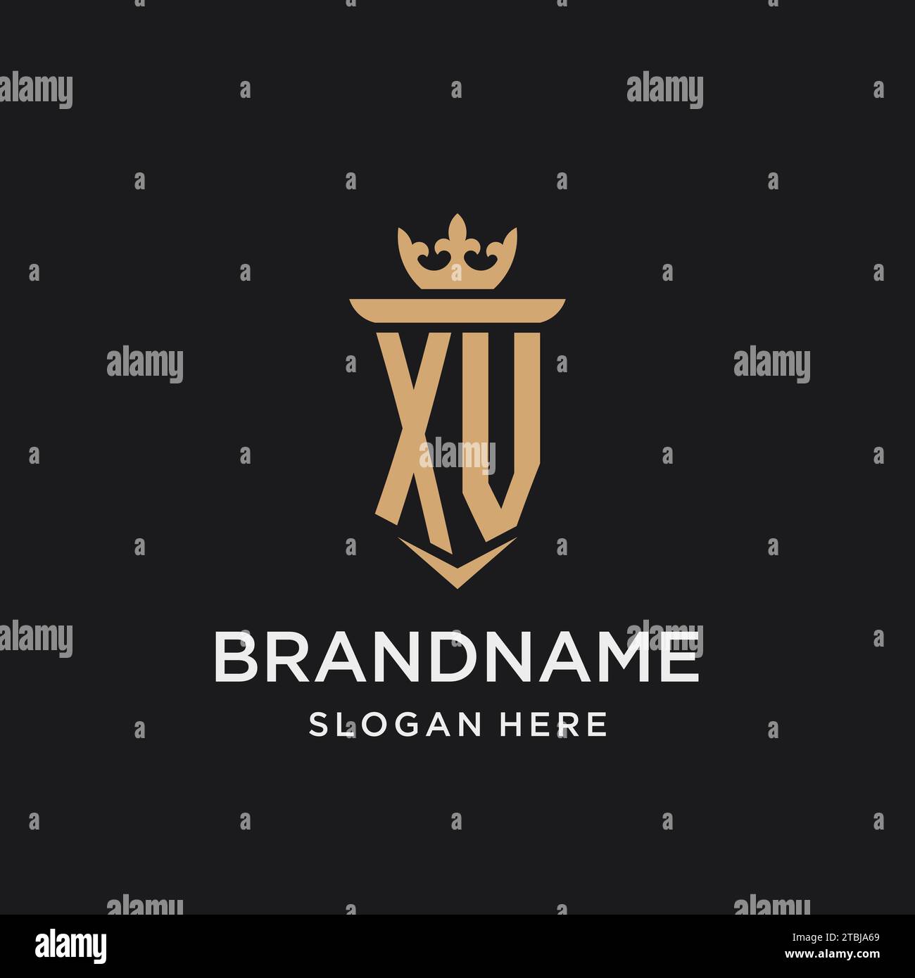 XV monogram with medieval style, luxury and elegant initial logo design ...