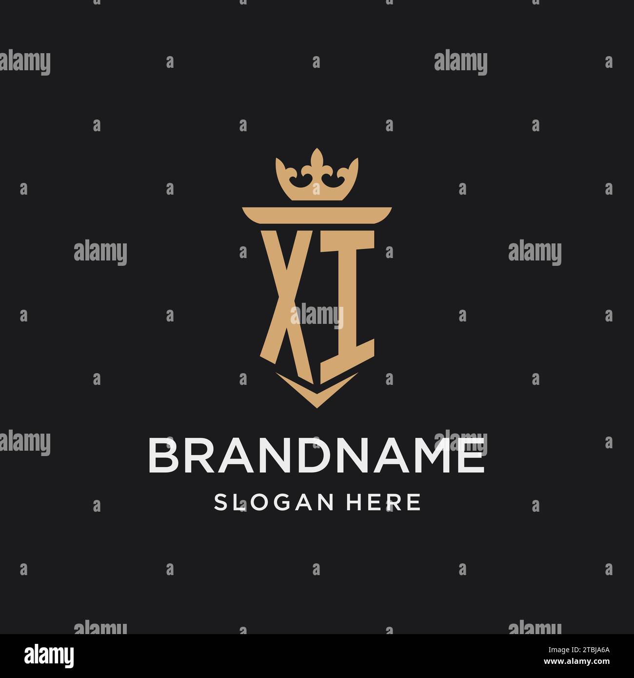 XI monogram with medieval style, luxury and elegant initial logo design ...