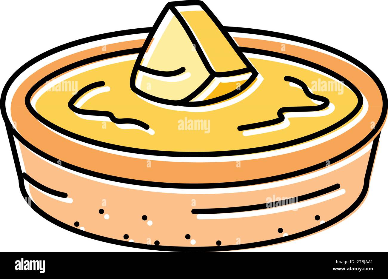 lemon tart sweet food color icon vector illustration Stock Vector Image ...