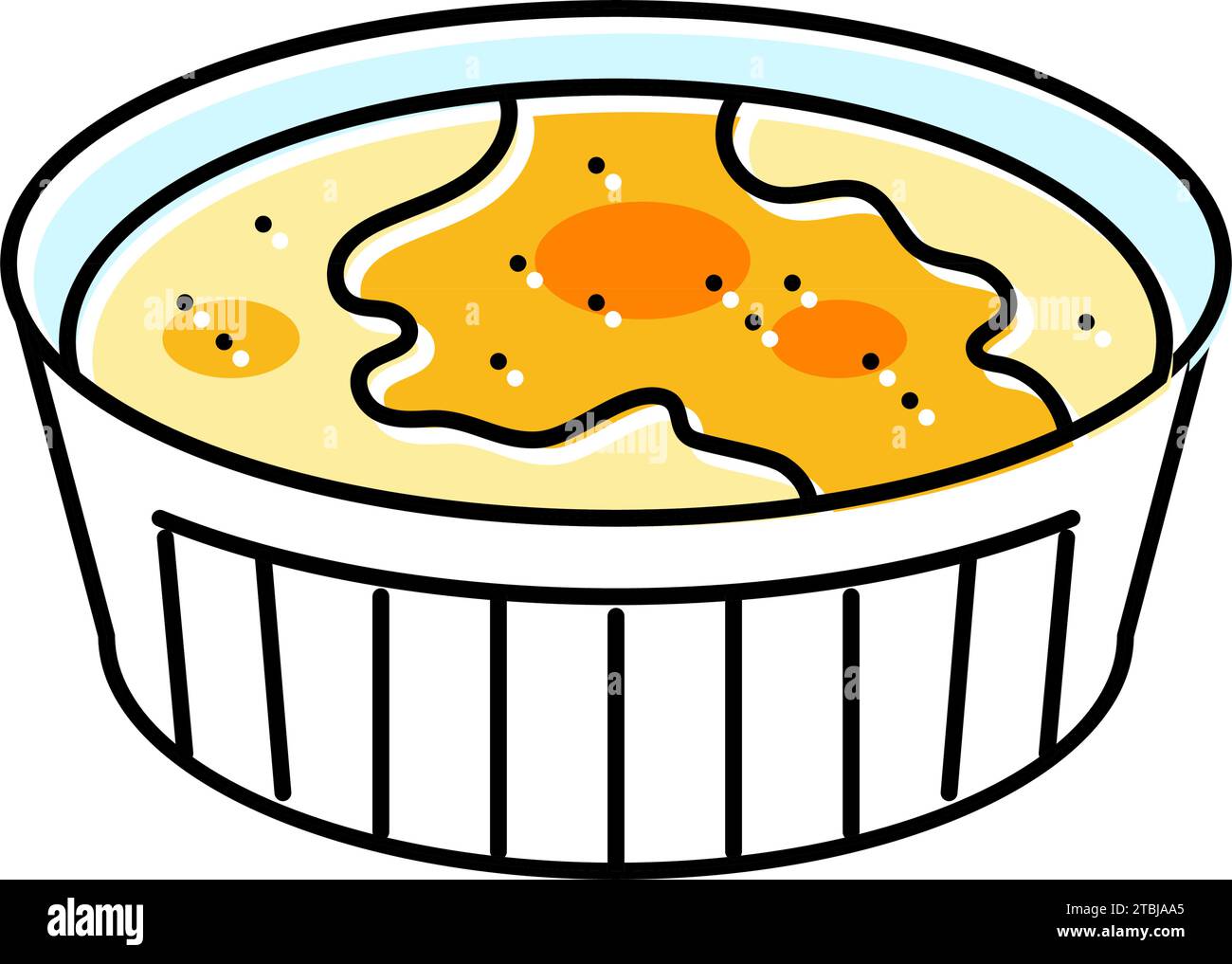 creme brulee sweet food color icon vector illustration Stock Vector ...