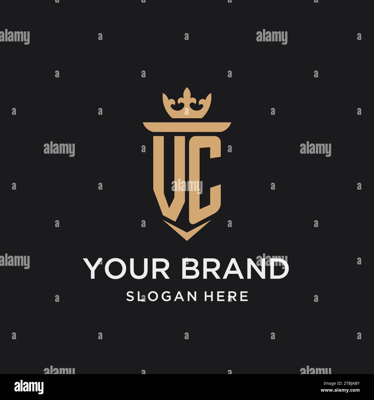 VC monogram with medieval style, luxury and elegant initial logo design ...