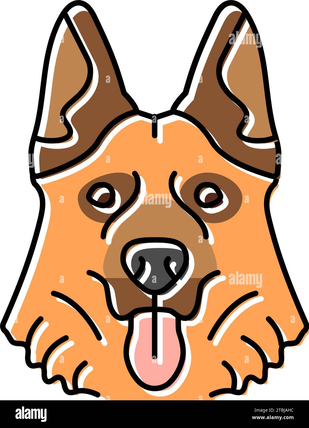 german shepherd dog puppy pet color icon vector illustration Stock ...