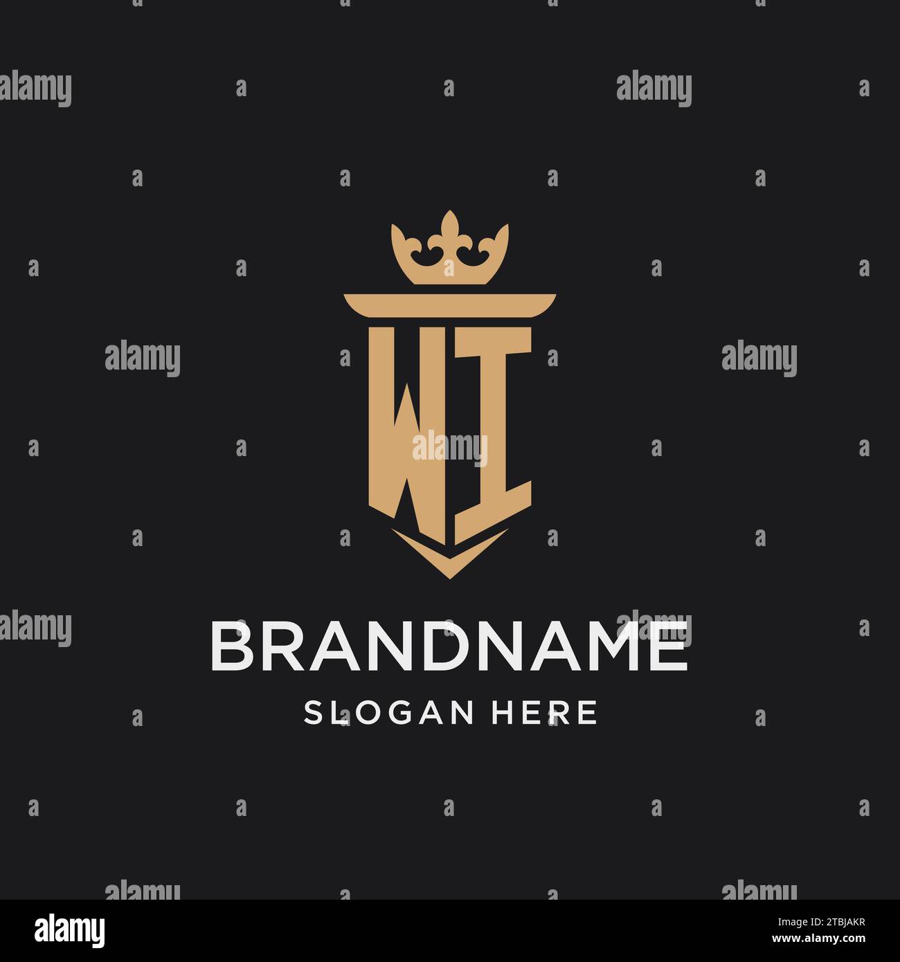 WI monogram with medieval style, luxury and elegant initial logo design ...