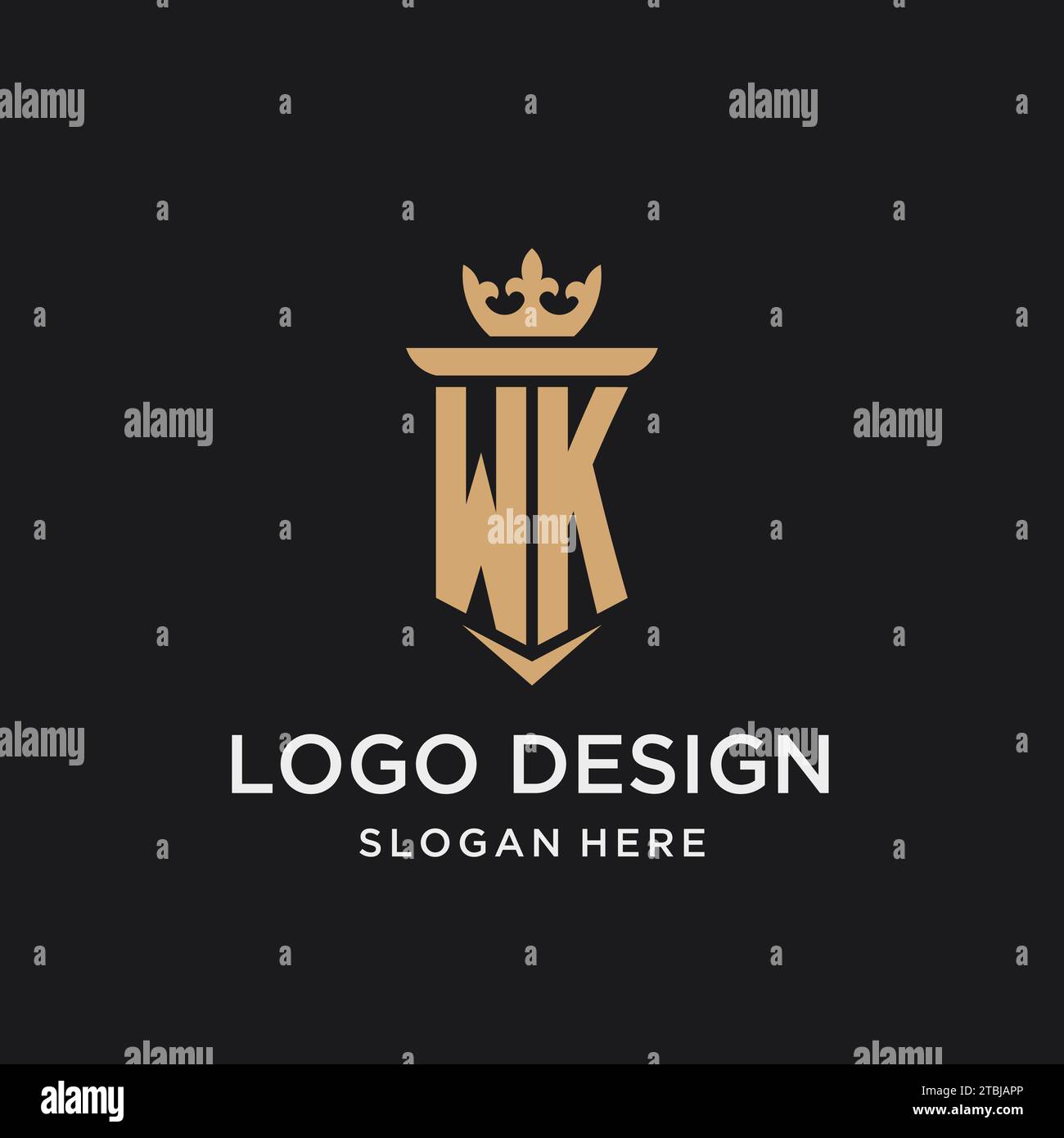 WK monogram with medieval style, luxury and elegant initial logo design ...