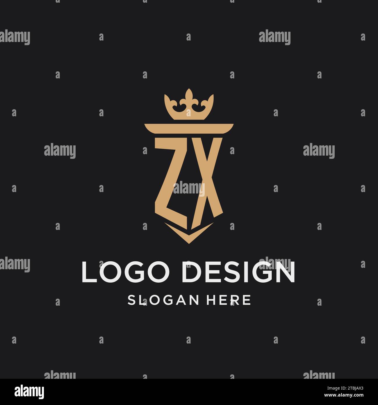 ZX monogram with medieval style, luxury and elegant initial logo design ideas Stock Vector Image ...