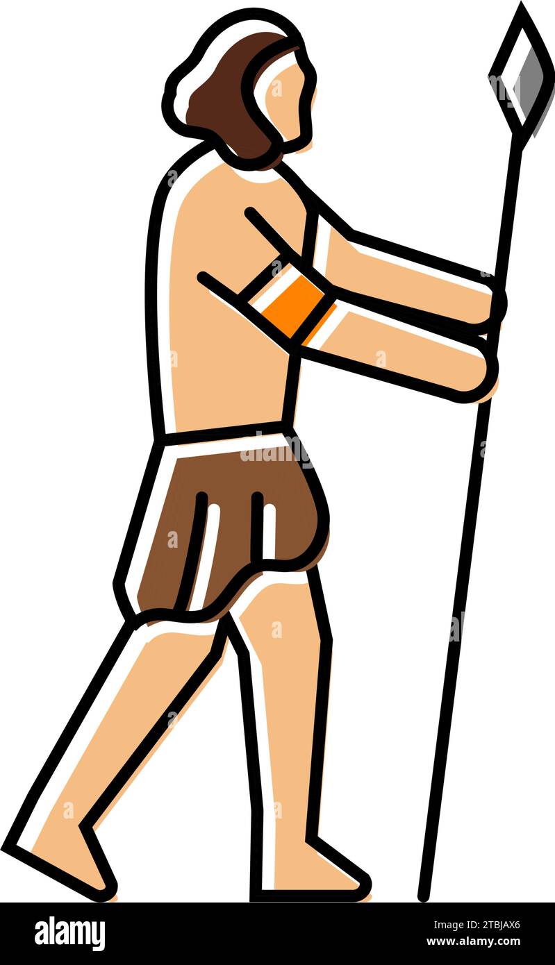 Homo Sapiens Human Evolution Color Icon Vector Illustration Stock