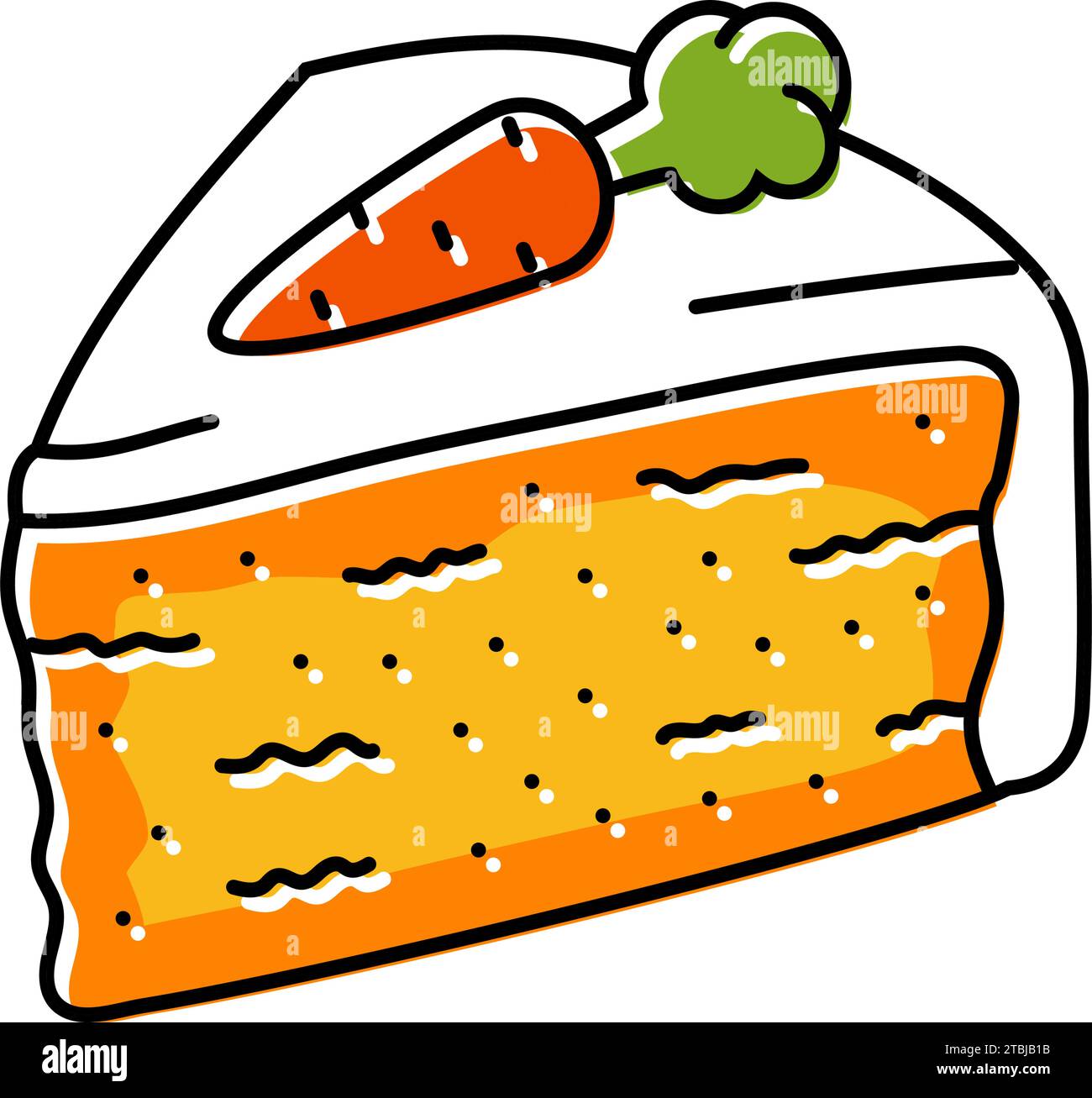 carrot cake slice food snack color icon vector illustration Stock ...
