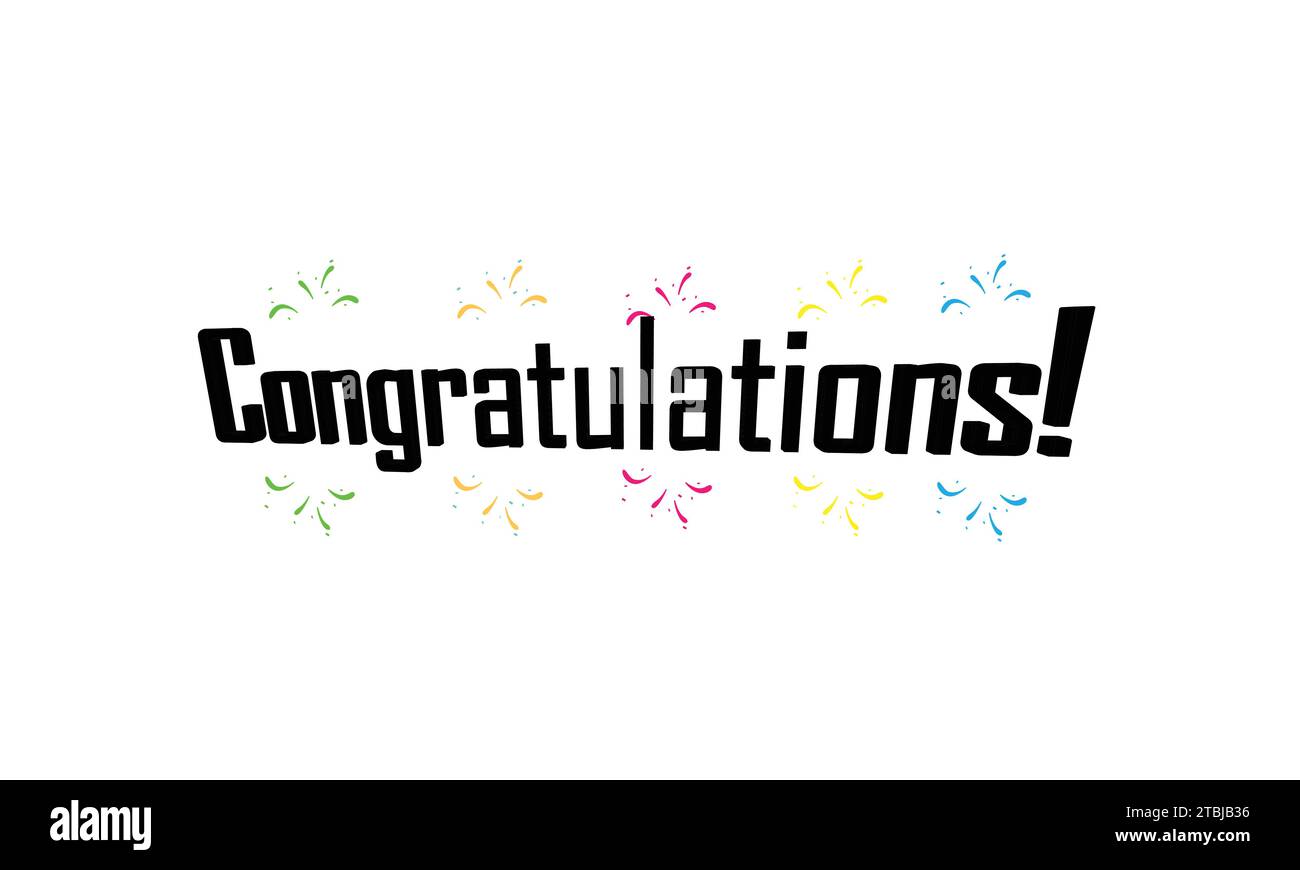 Congratulations. Illustration with calligraphic inscription. Congrats ...