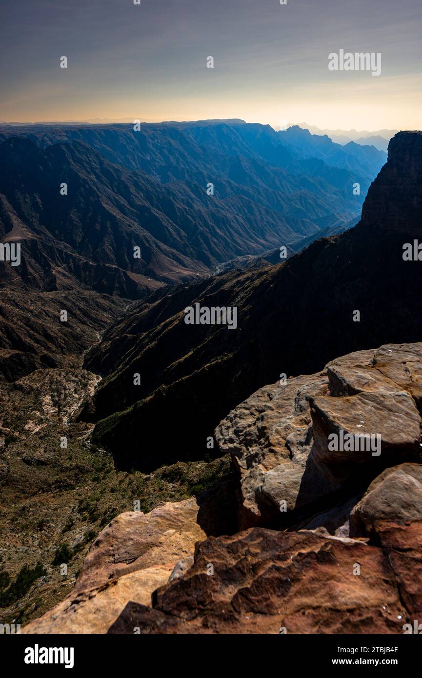 The Asir Mountains from the Habala (Al-Habalah) viewpoint, one of the ...