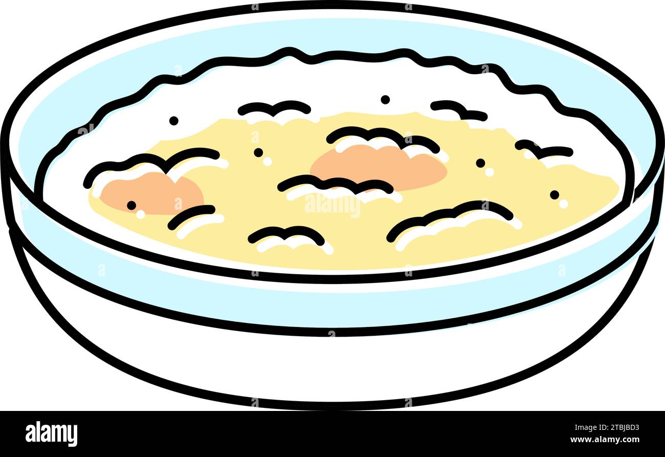 rice pudding bowl sweet food color icon vector illustration Stock ...
