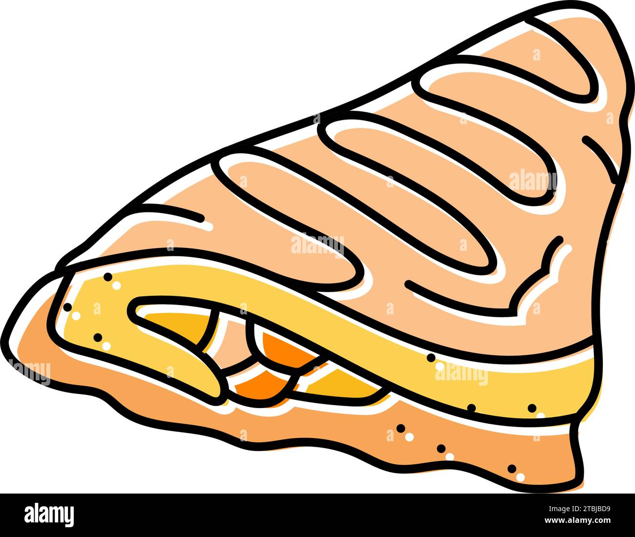 apple turnover sweet food color icon vector illustration Stock Vector ...