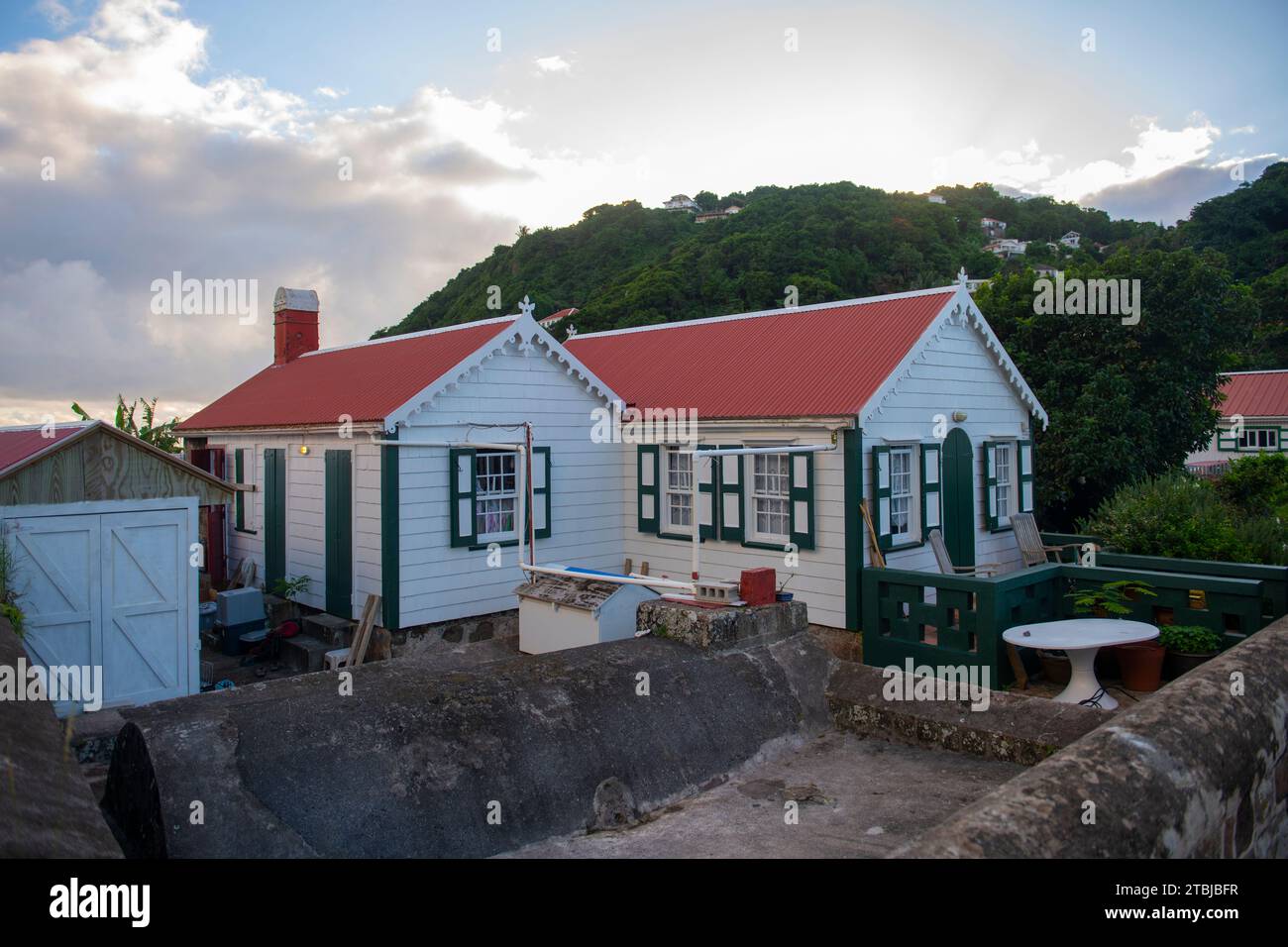 Historic residential building in Windwardside historic town center in ...