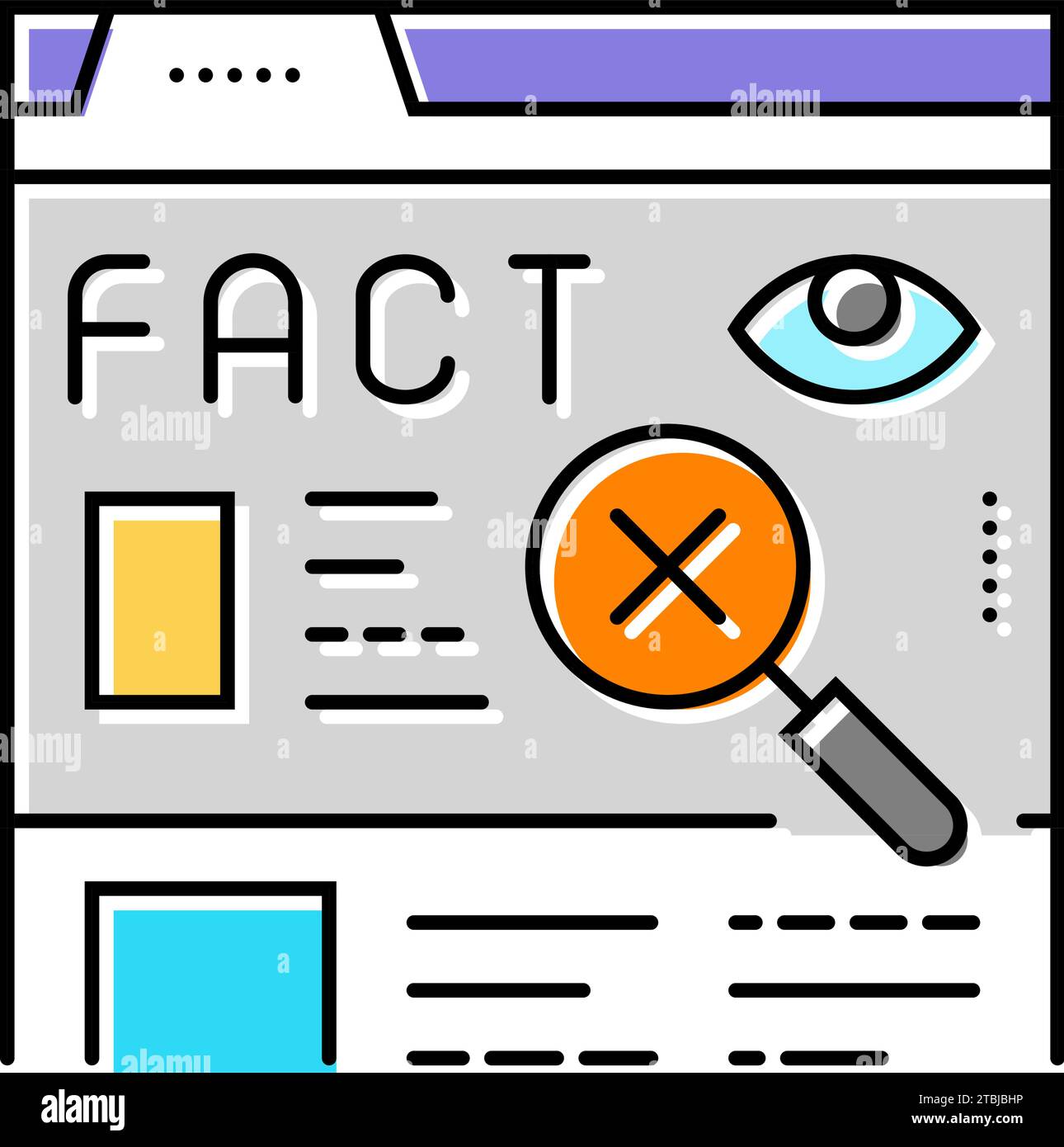 fact check news media color icon vector illustration Stock Vector Image ...