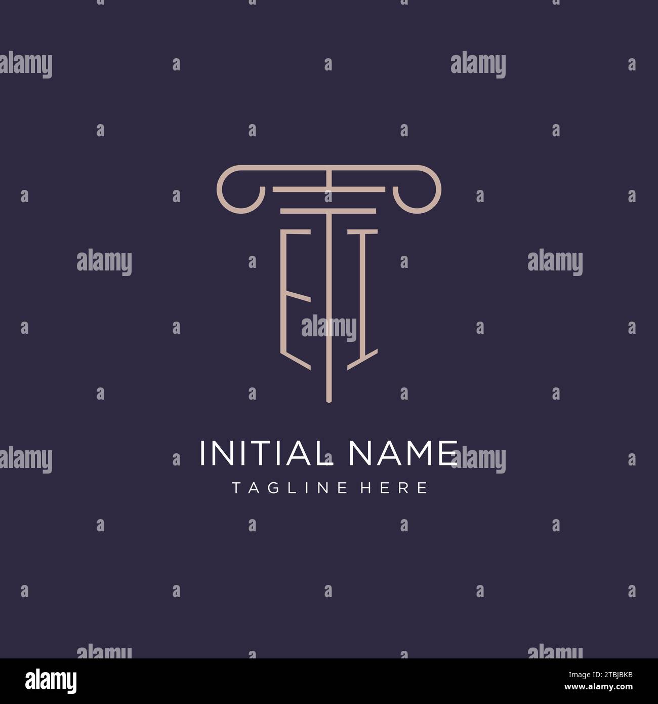 EI initial with pillar logo design, luxury law office logo style design ideas Stock Vector Image ...