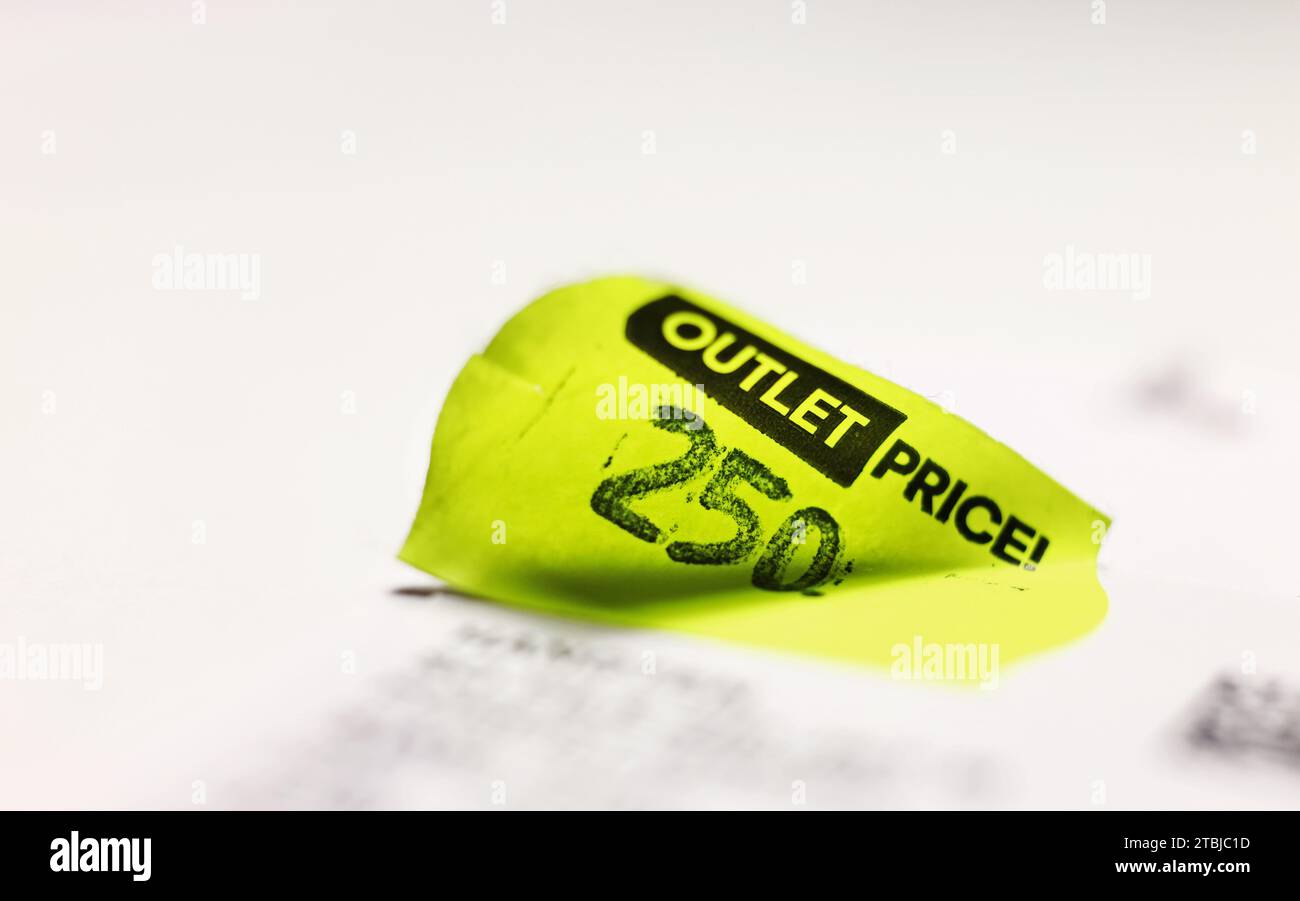 Signs and symbols, outlet price tag Stock Photo - Alamy