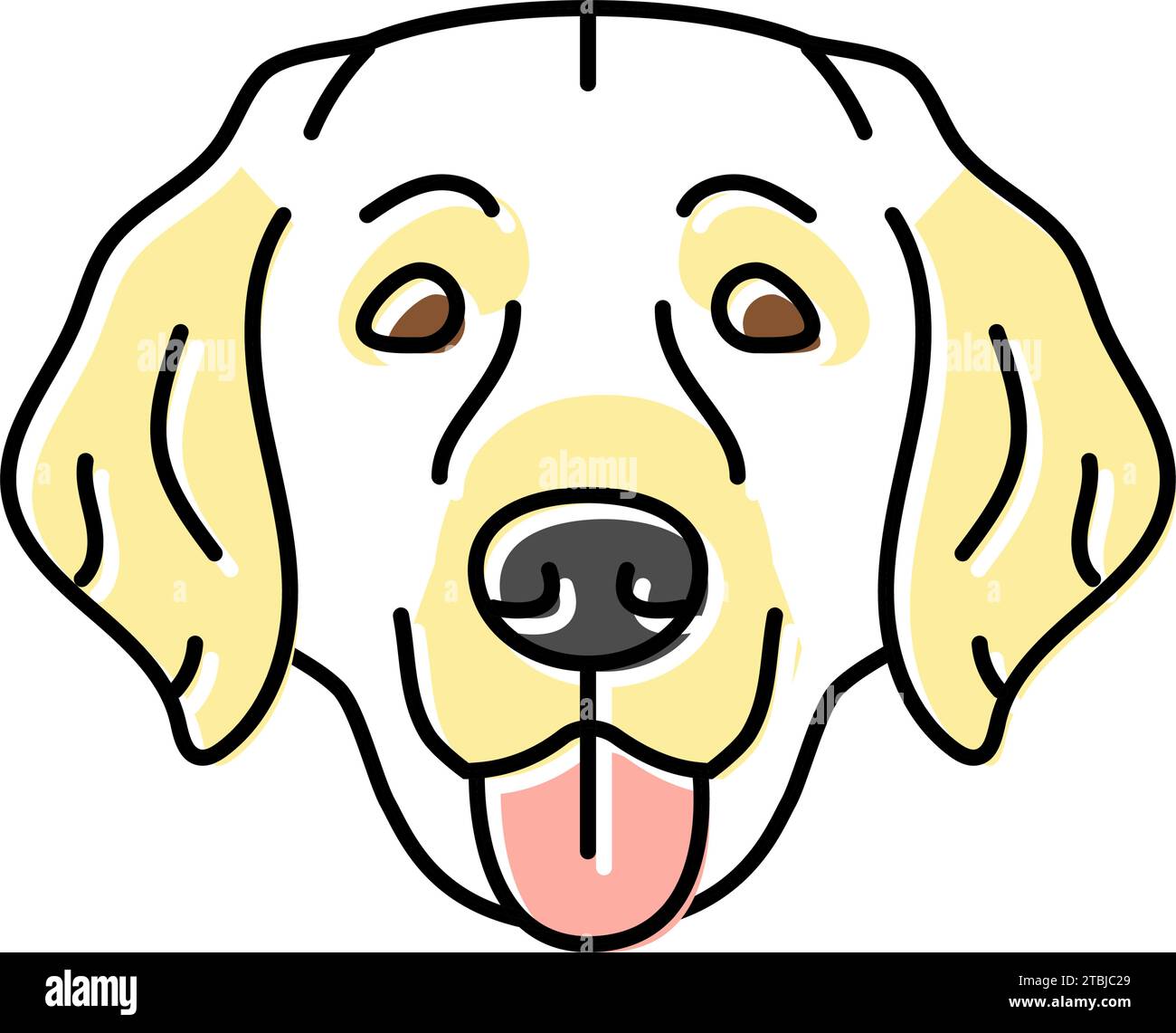 golden retriever dog puppy pet color icon vector illustration Stock ...