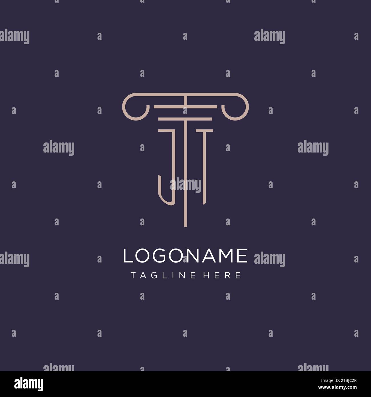JT initial with pillar logo design, luxury law office logo style design ideas Stock Vector Image ...