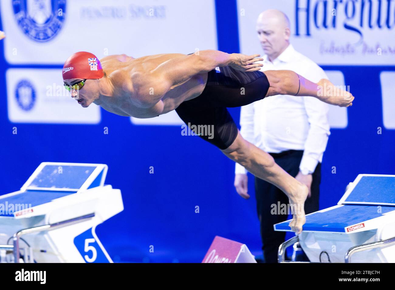 Benjamin Proud of Great Britain diving during Menâ€™s 50m Freestyle ...