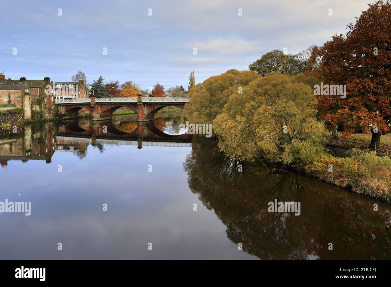 The Buccleuch Street bridge over the river Nith, Dumfries town ...