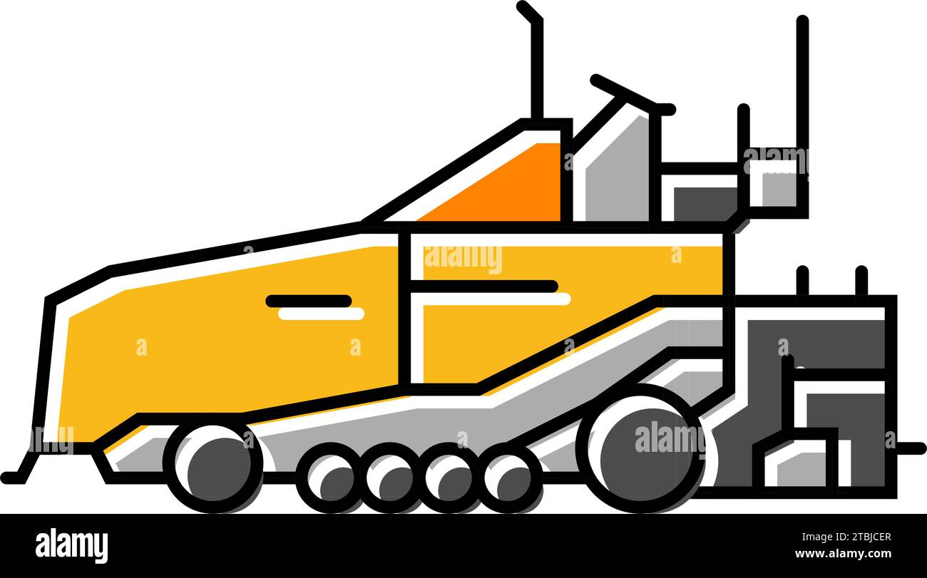 paving machine civil engineer color icon vector illustration Stock ...