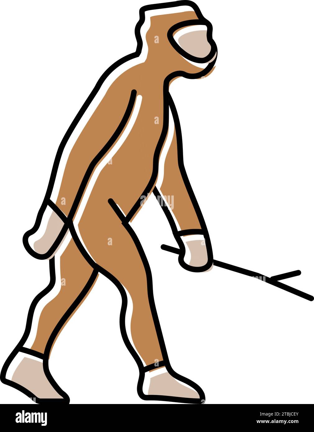 Homo Erectus Human Evolution Color Icon Vector Illustration Stock