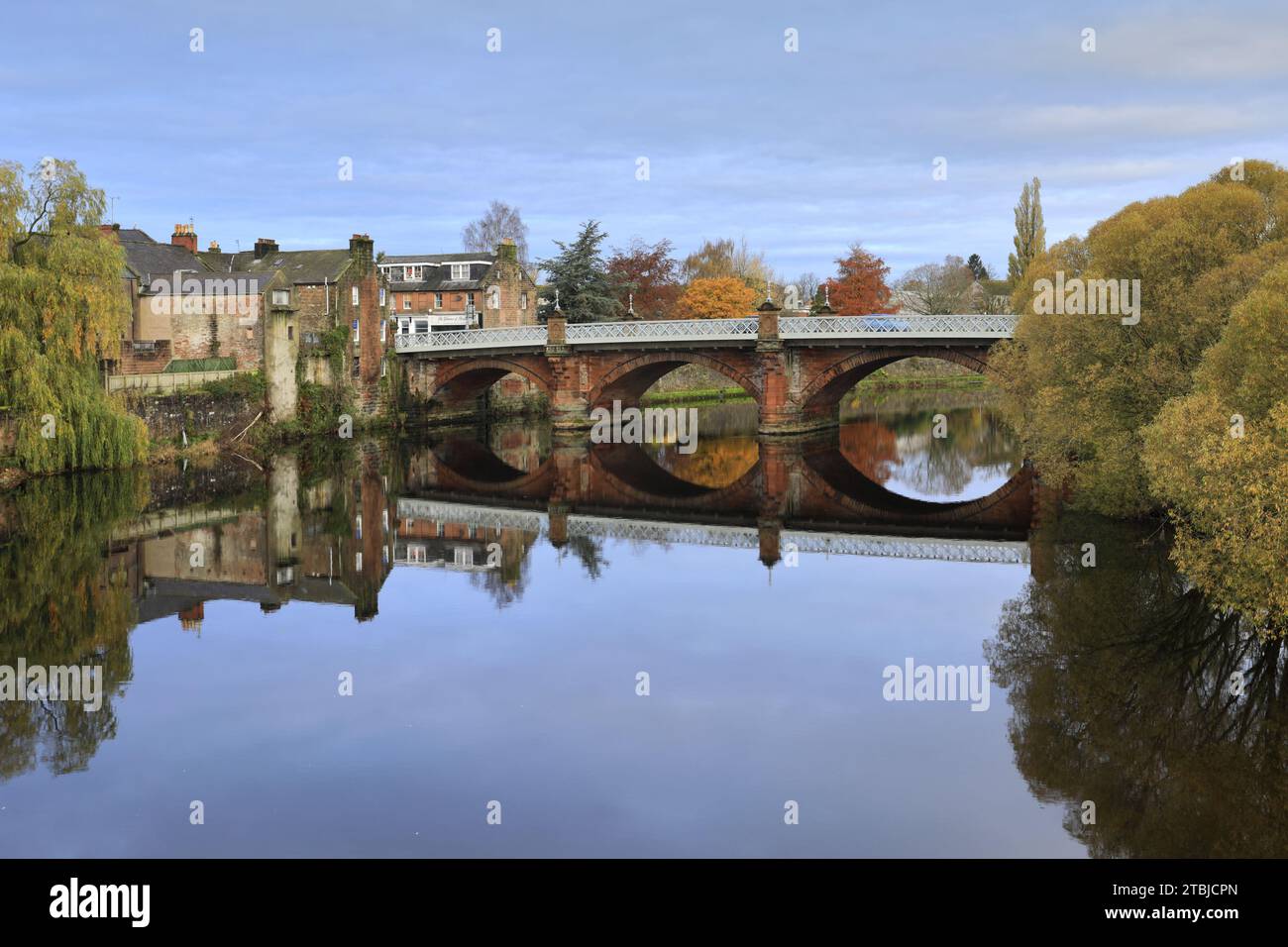 The Buccleuch Street bridge over the river Nith, Dumfries town ...