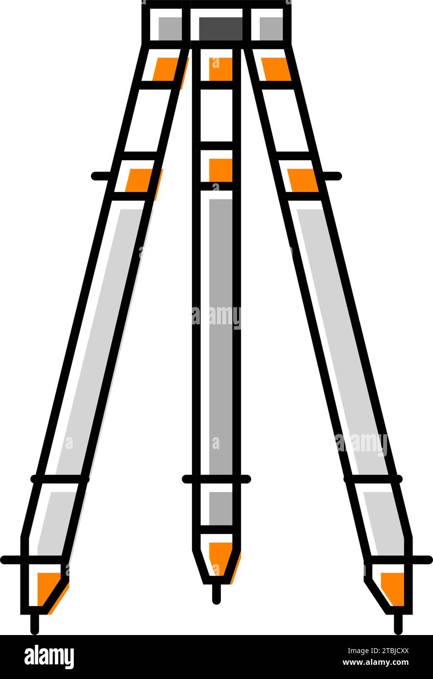 surveyors tripod civil engineer color icon vector illustration Stock ...