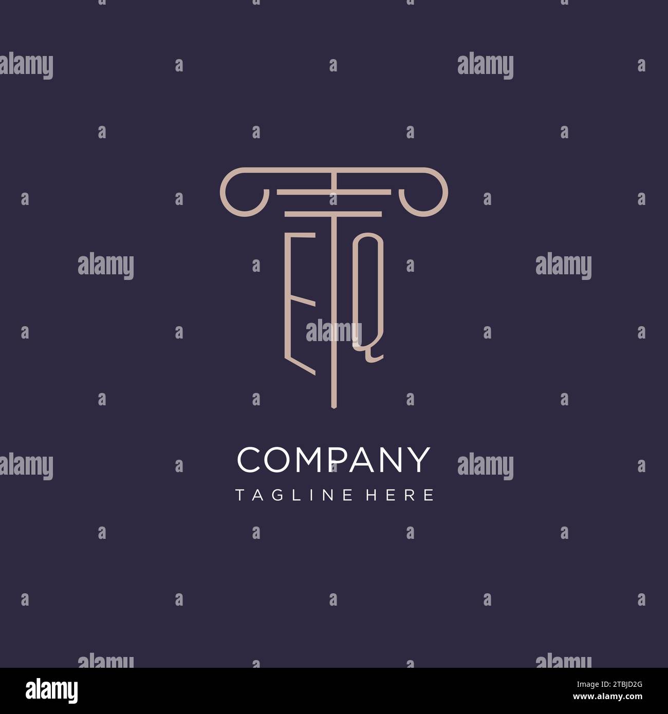EQ initial with pillar logo design, luxury law office logo style design ...
