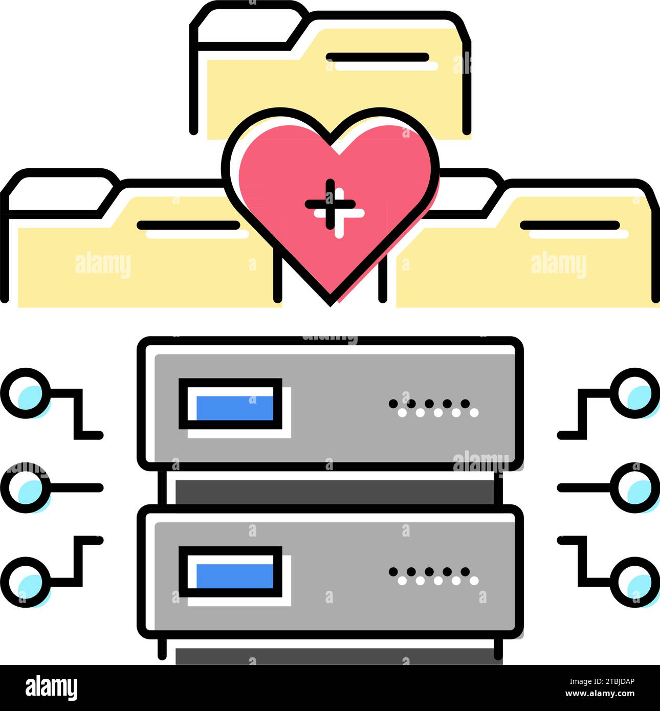 health data analysis color icon vector illustration Stock Vector Image ...