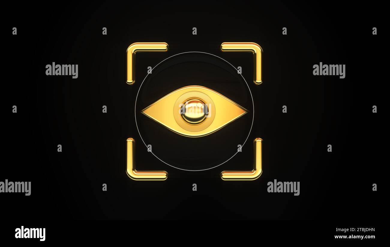 Illustration of Eye Scan . Simple Golden Icon for web and app. Modern ...