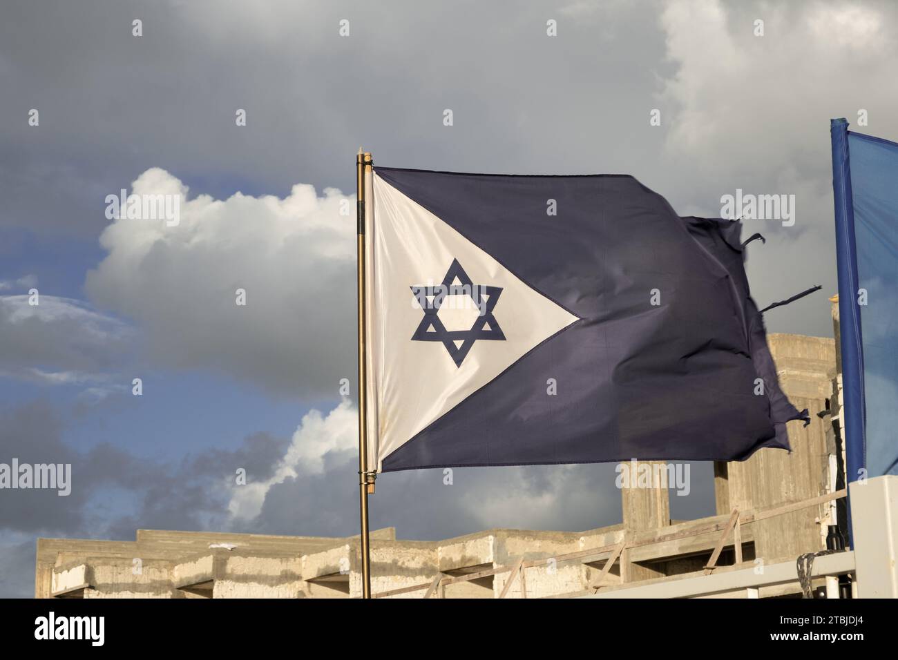 Israel flag of Navy military sea force, the Star of David on, proudly ...
