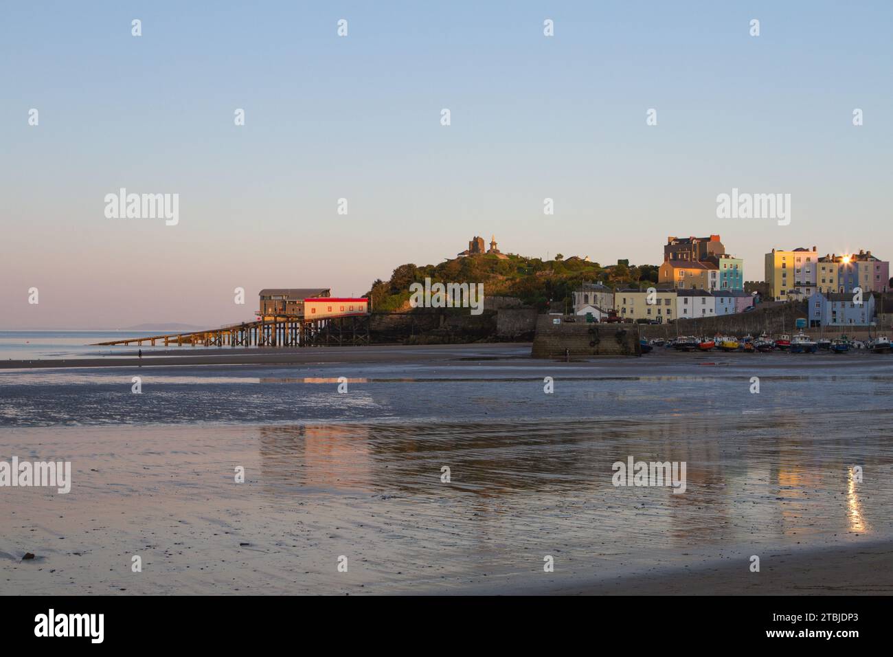 Tenby Beach and Lifeboat Slipway Stock Photo - Alamy