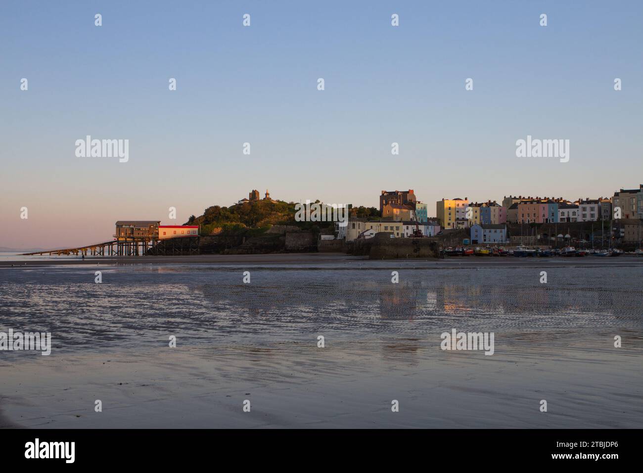 Tenby Beach and Lifeboat Slipway Stock Photo - Alamy