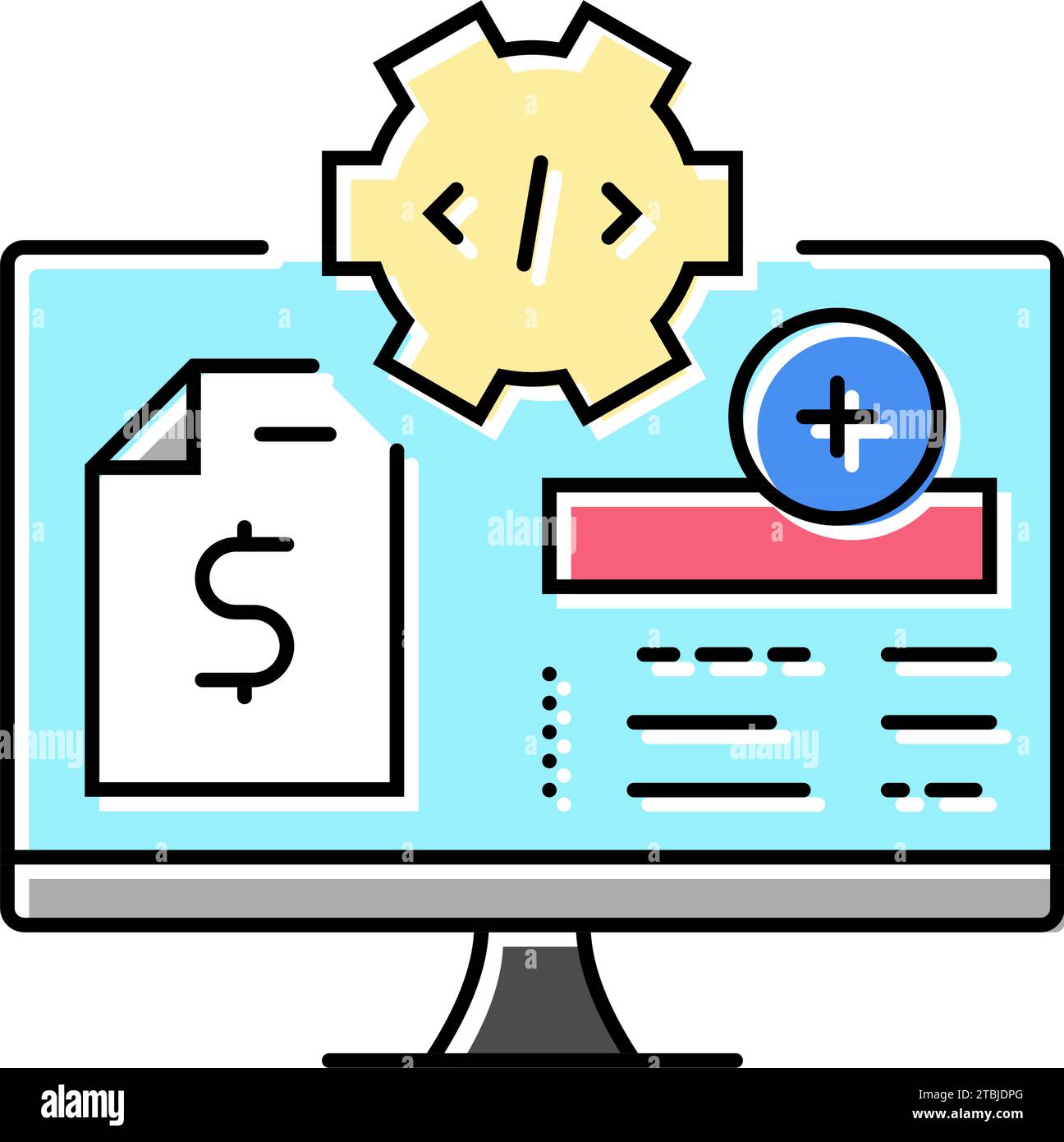 medical coding billing color icon vector illustration Stock Vector ...