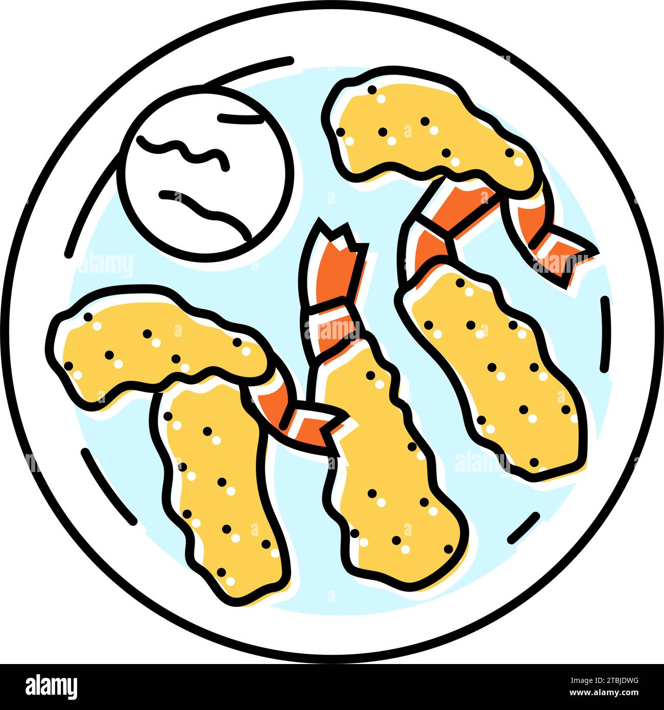 tempura shrimp japanese food color icon vector illustration Stock ...