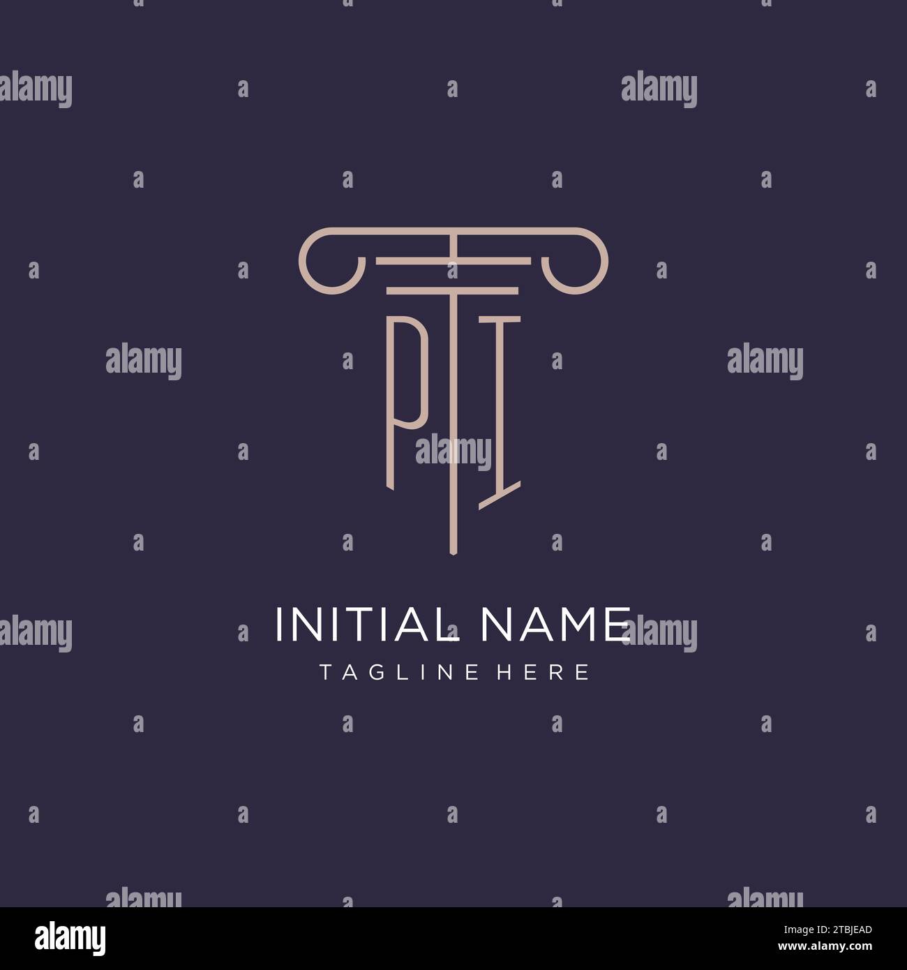 PI initial with pillar logo design, luxury law office logo style design ideas Stock Vector Image ...