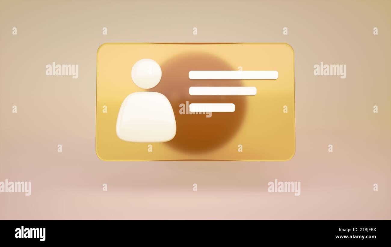 ID Card Icon on transparent matte plastic. Identification card on Soft ...