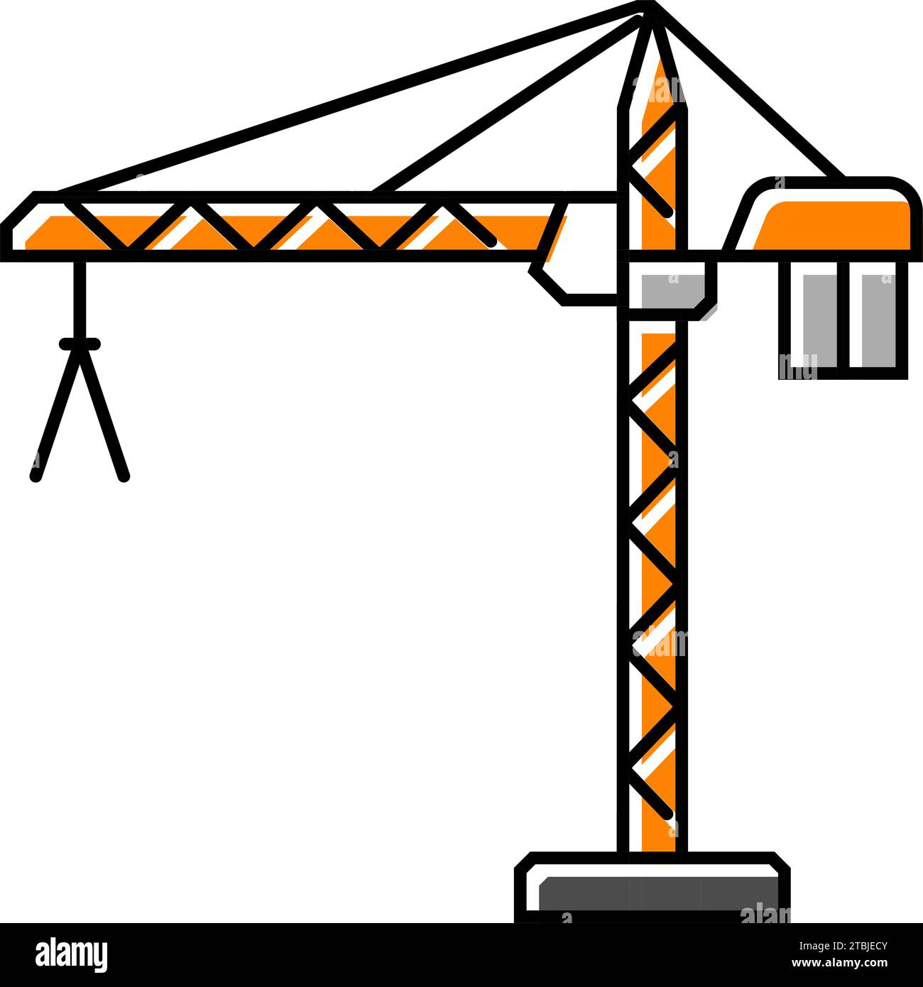 tower crane civil engineer color icon vector illustration Stock Vector ...