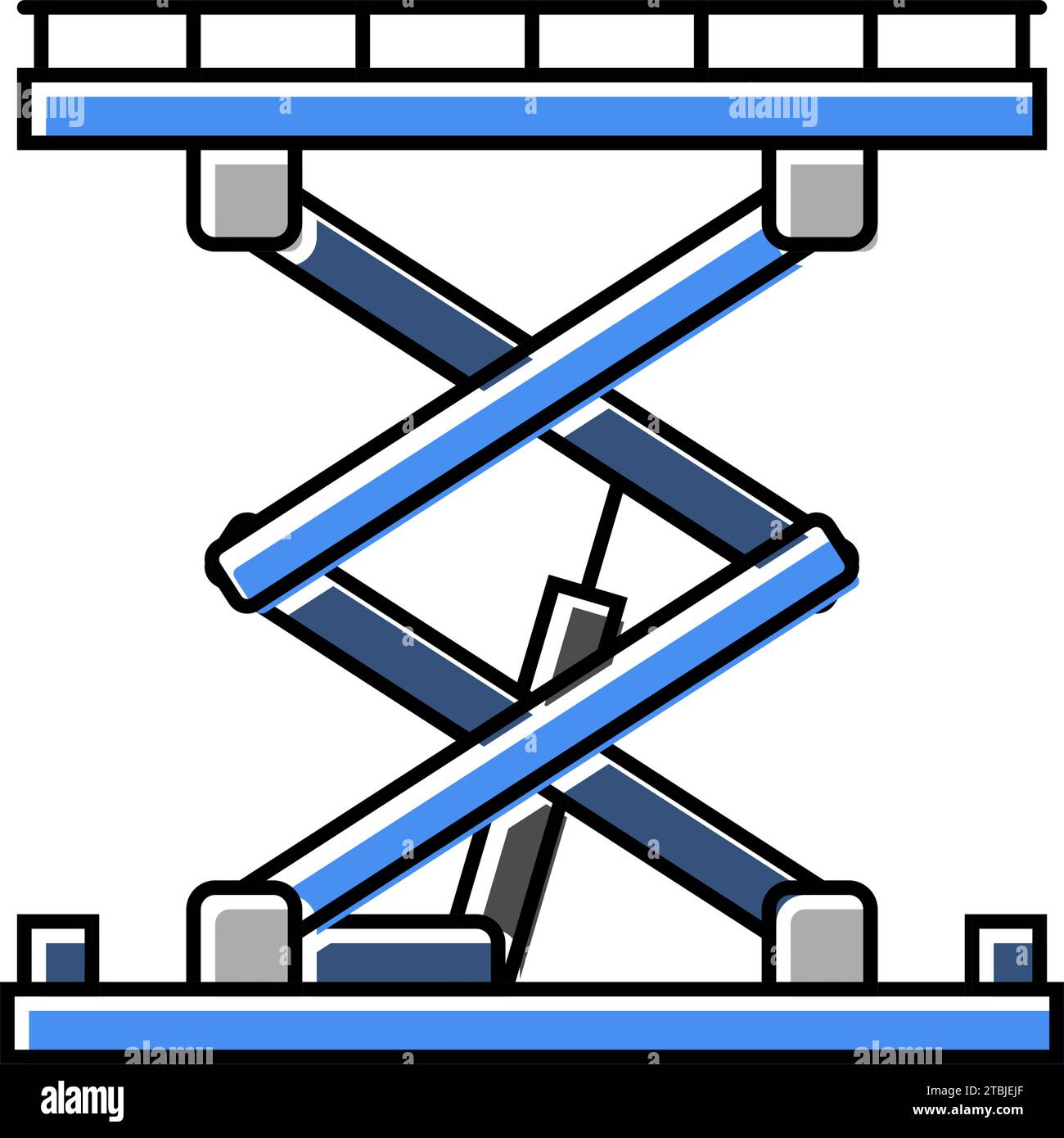 hydraulic lift platform civil engineer color icon vector illustration ...