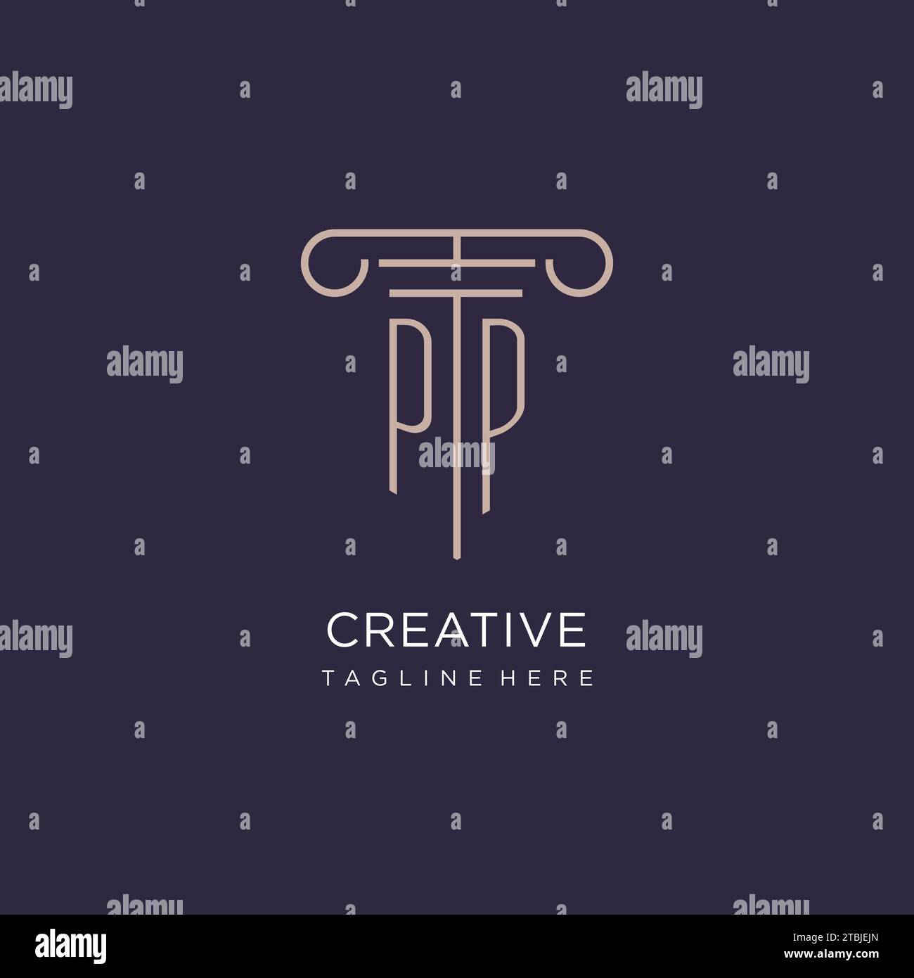 PP initial with pillar logo design, luxury law office logo style design ...