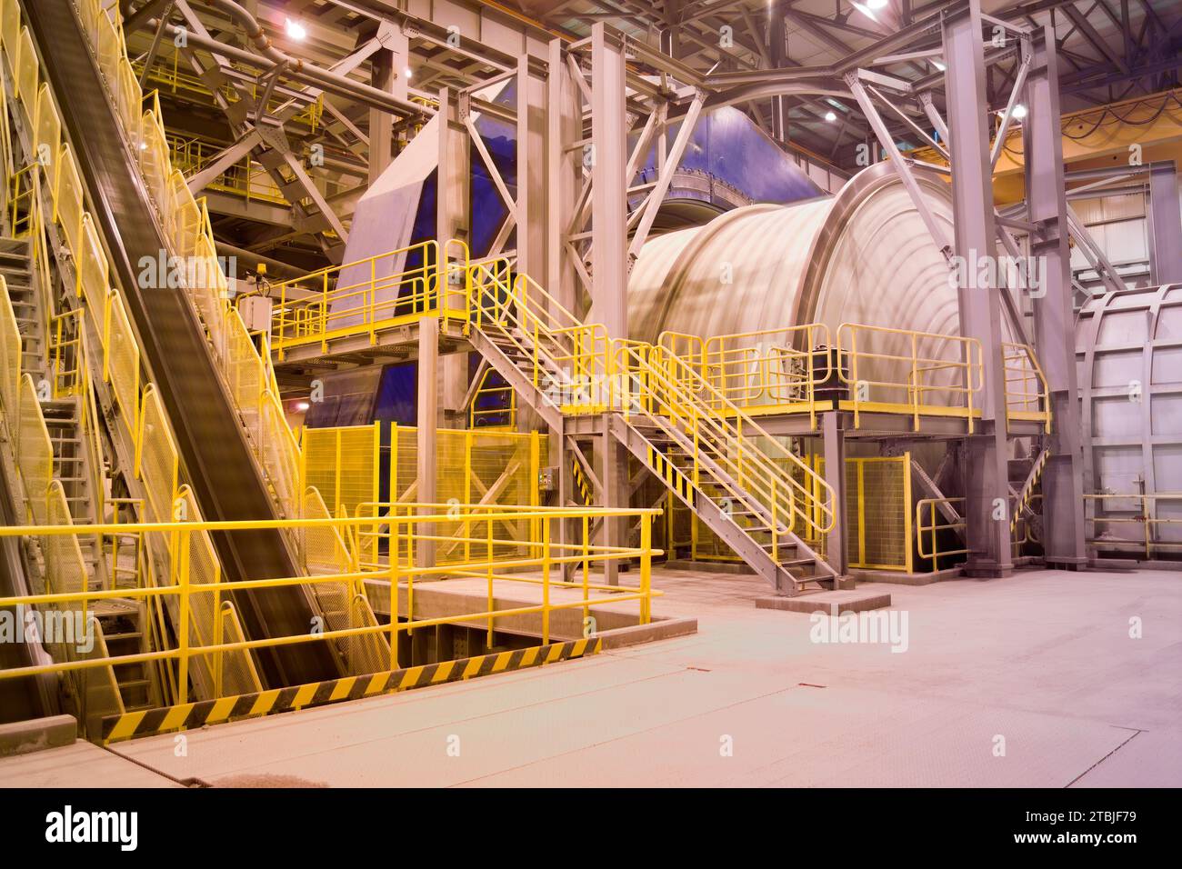 Ball mill at a Copper Mine in the mining region of northern Chile Stock ...