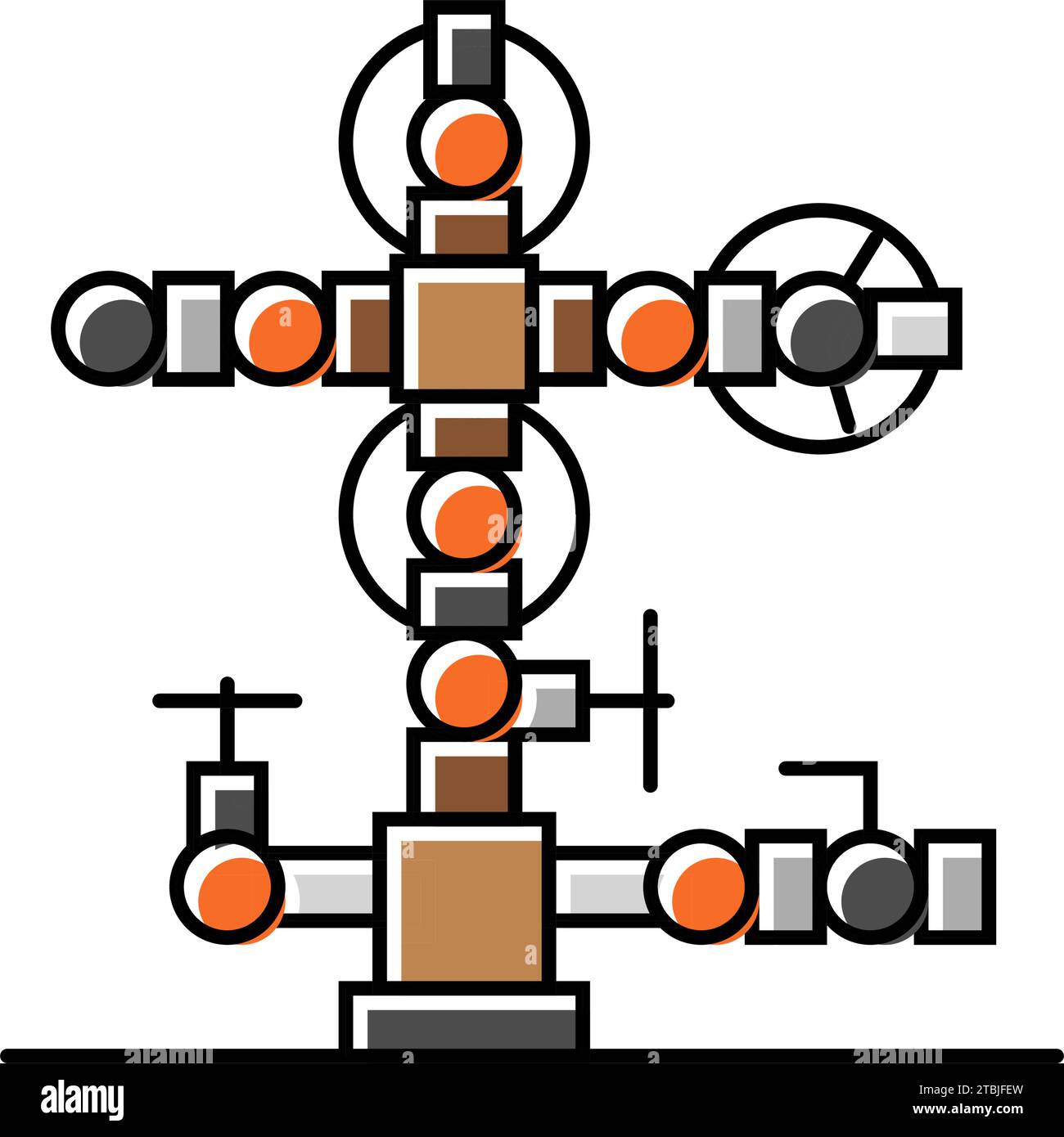 oil wellhead petroleum engineer color icon vector illustration Stock ...