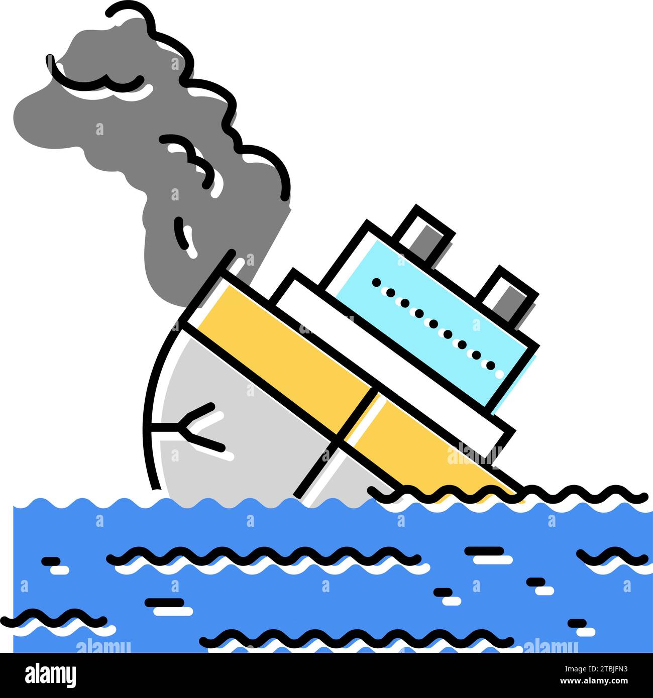 marine accident color icon vector illustration Stock Vector Image & Art ...