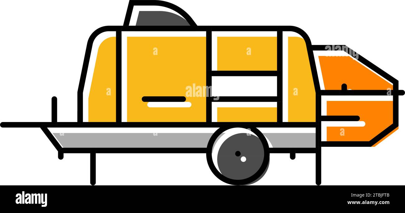 Concrete Pumper Civil Engineer Color Icon Vector Illustration Stock