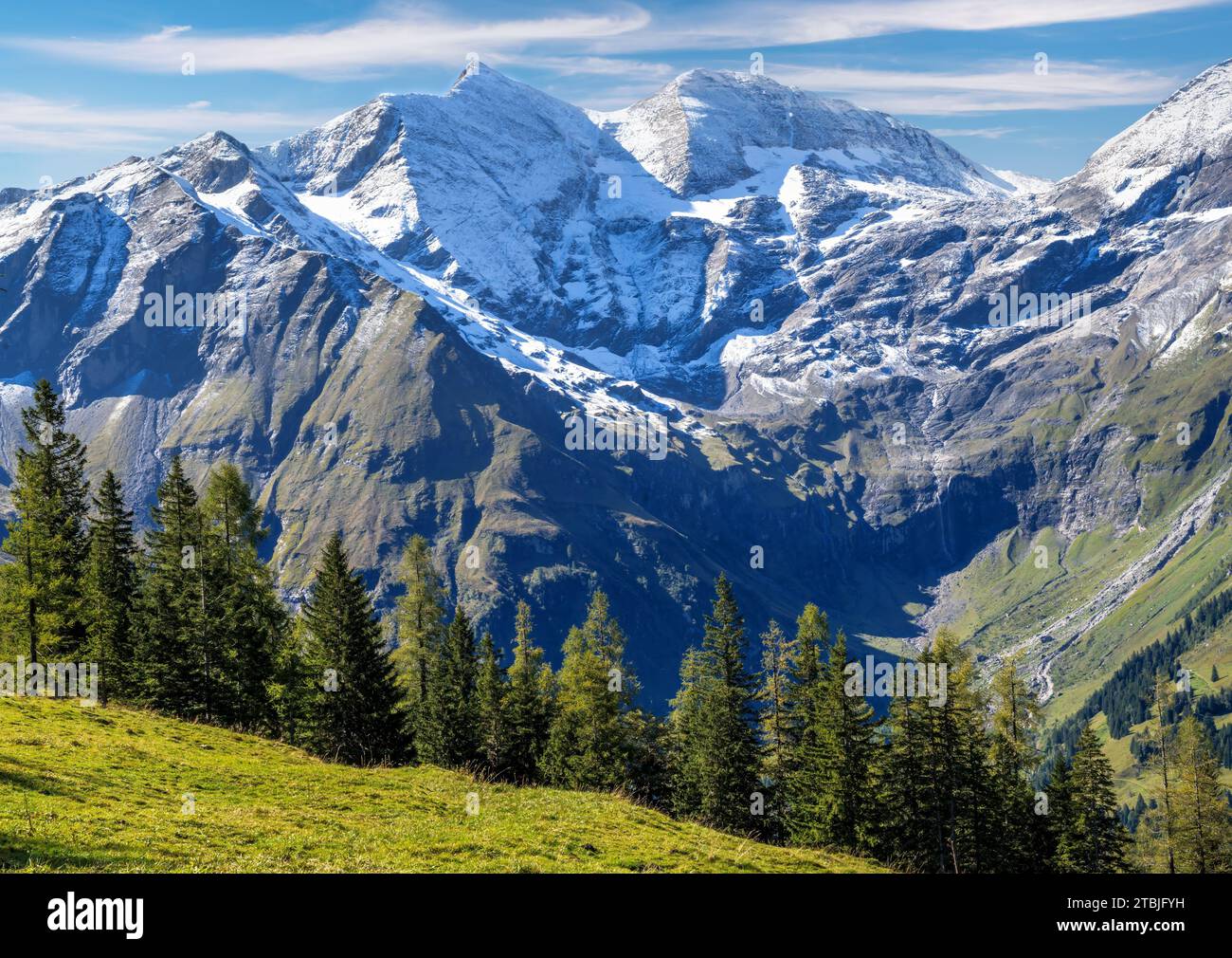 High Tauern mountain range at the Grossglockner high alpine road in ...