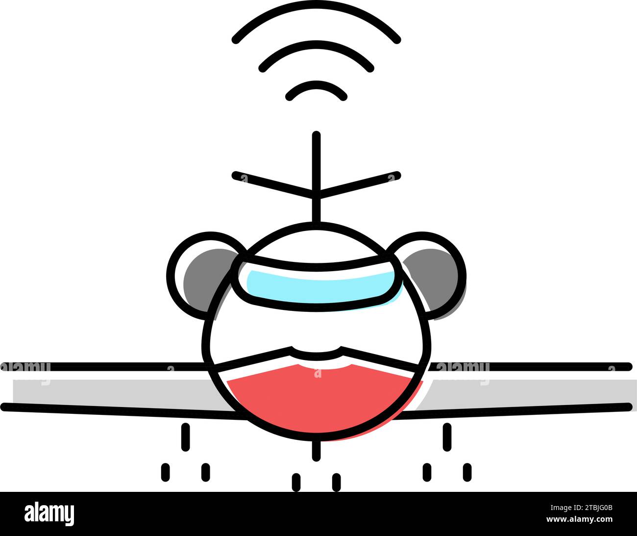flight control system aeronautical engineer color icon vector ...