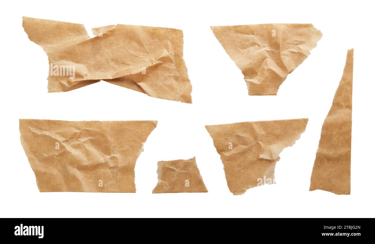 Adhesive paper tape set cut out on white background Stock Photo - Alamy