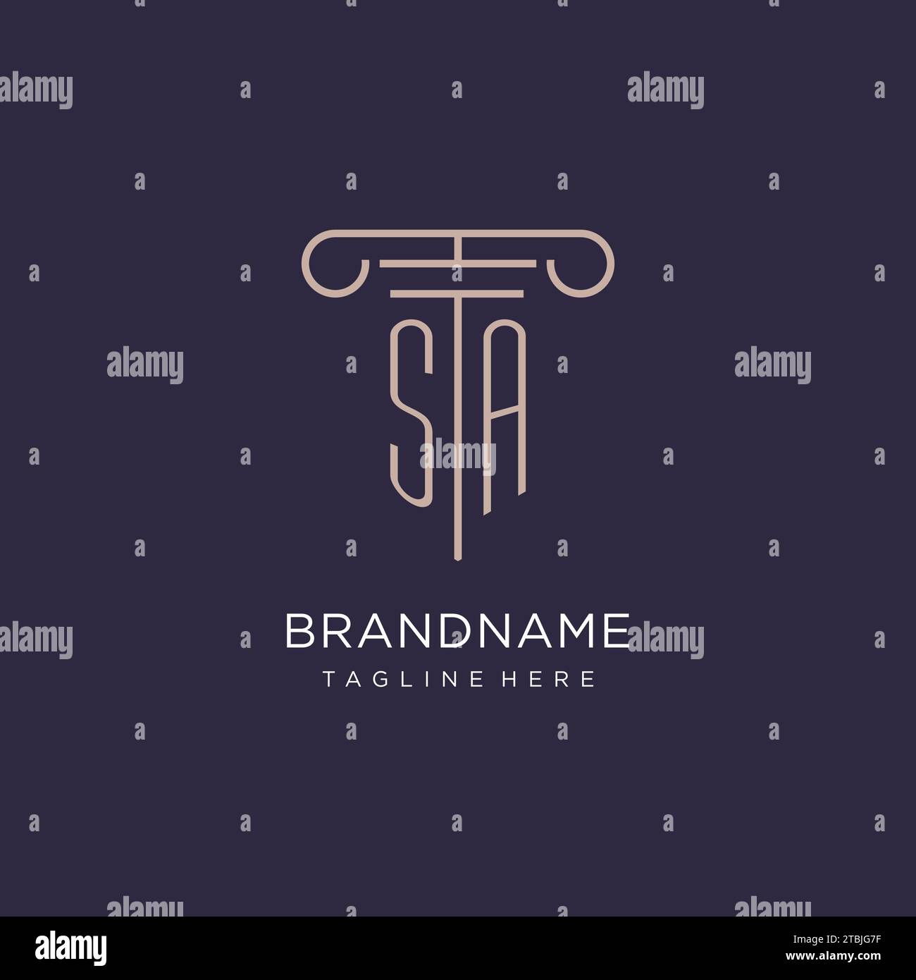 SA initial with pillar logo design, luxury law office logo style design ideas Stock Vector Image ...